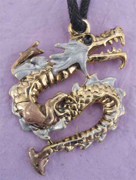 Good Luck Dragon Pendant - Goldtone | Buy Fantasy Dragon Pendants ...